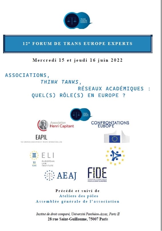 Associations, Think tanks, réseaux académiques: quel(s) rôle(s) en ...